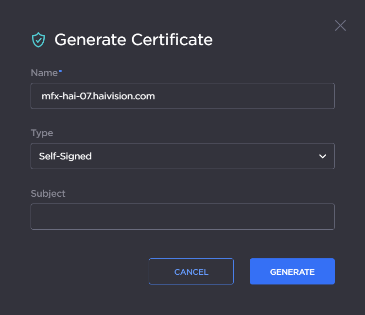 Generating a Certificate